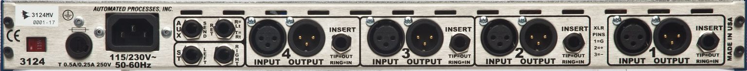 API 3124MV Preamplificador de línea/micrófono de 4 canales con ...