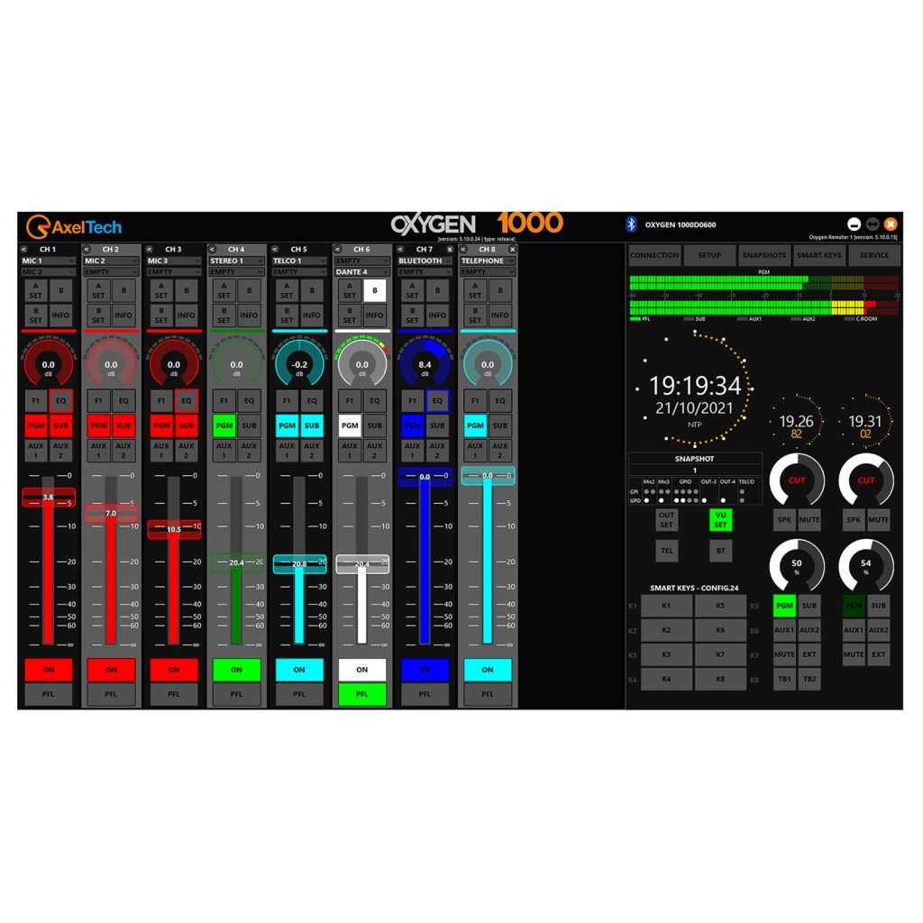AXEL TECHNOLOGY OXYGEN 1000 CONSOLA AUDIO BROADCAST 3 MICS 6 FADERS ...