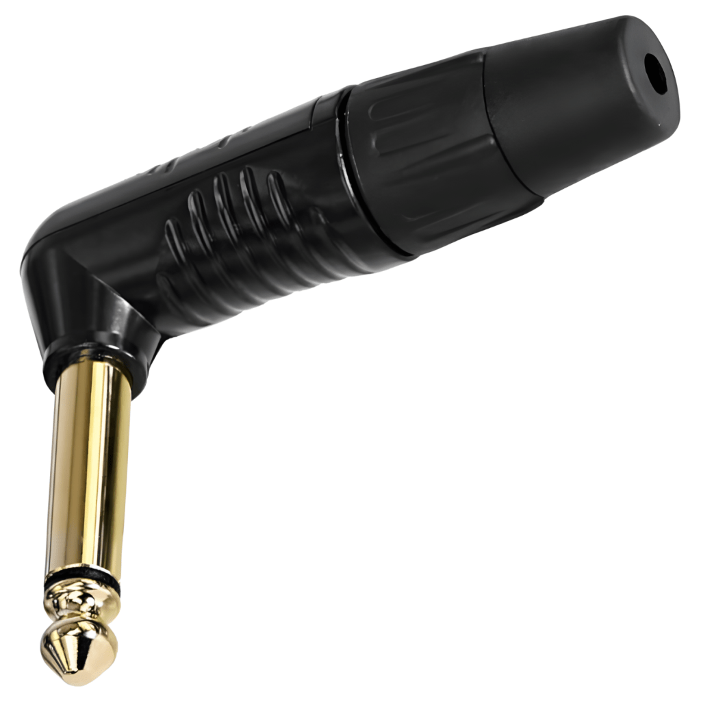 REAN RP2RC-B Plug 1/4" Mono 2 polos en ángulo de 90°, contacto dorado ...